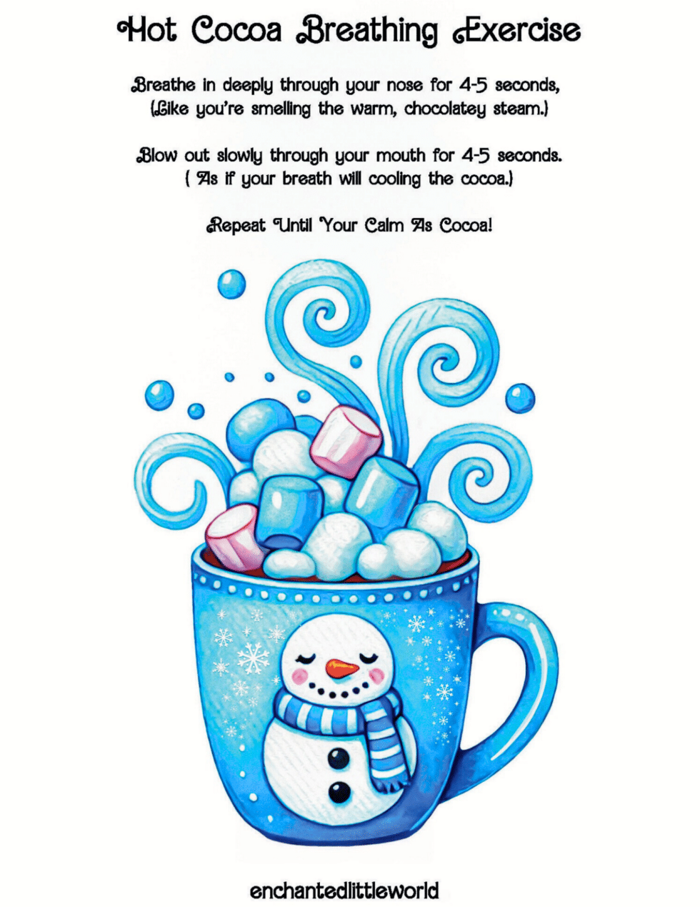 Free Printable Hot Cocoa Breathing Exercise • Enchanted Little World